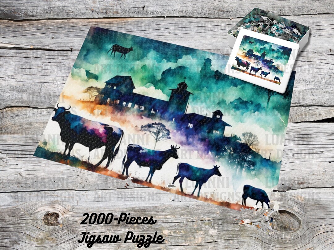 Rustic Farmhouse Cow Barn Jigsaw Puzzle 30-1000 Piece, Family Game ...