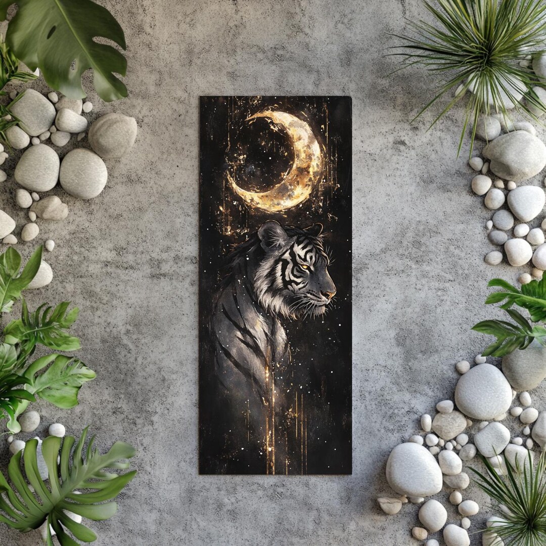 Tiger Cresent Moon Yoga Mat, Meditation Mat, Exercise Mat, Fitness Gear ...