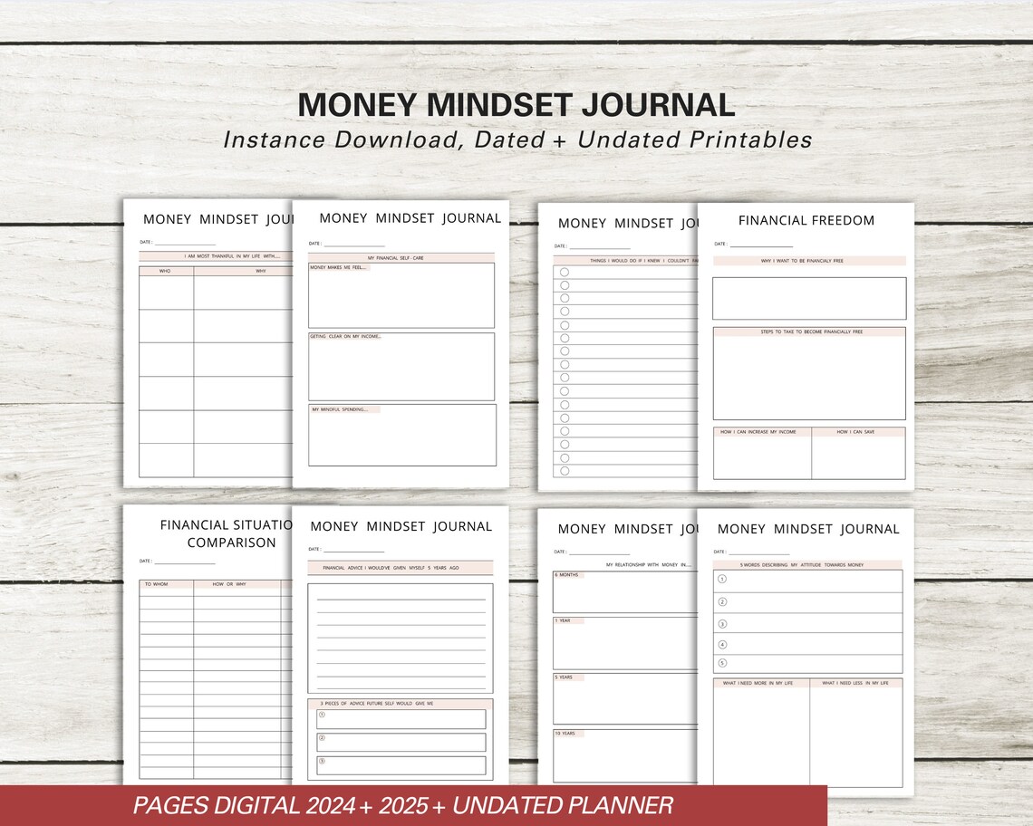 Money Mindset Journal, Financial Planner, Budget Tracker, Money Diary ...