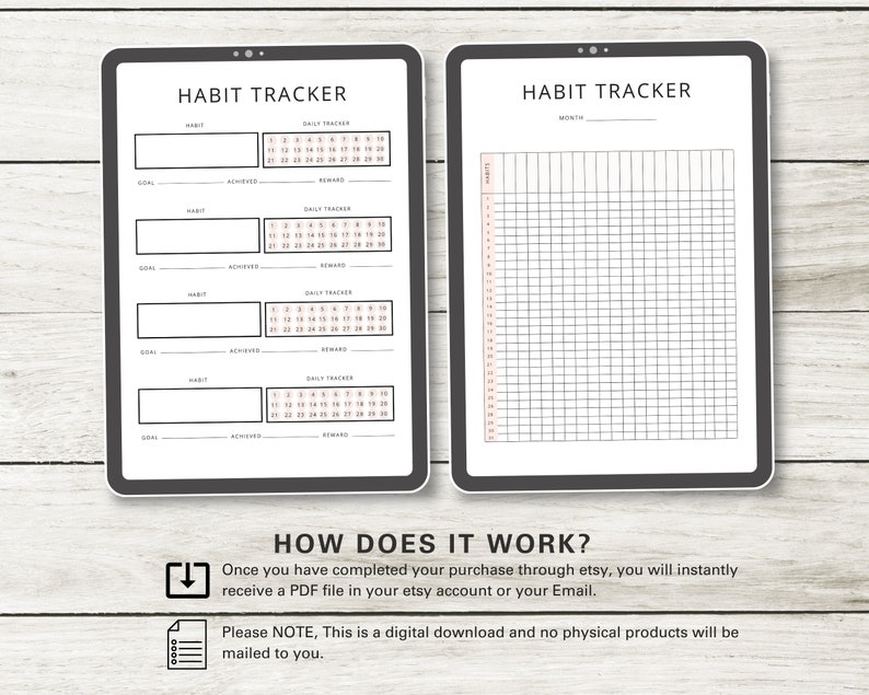 Minimalist Habit Tracker, Daily Planner, Goal Tracker, Productivity ...