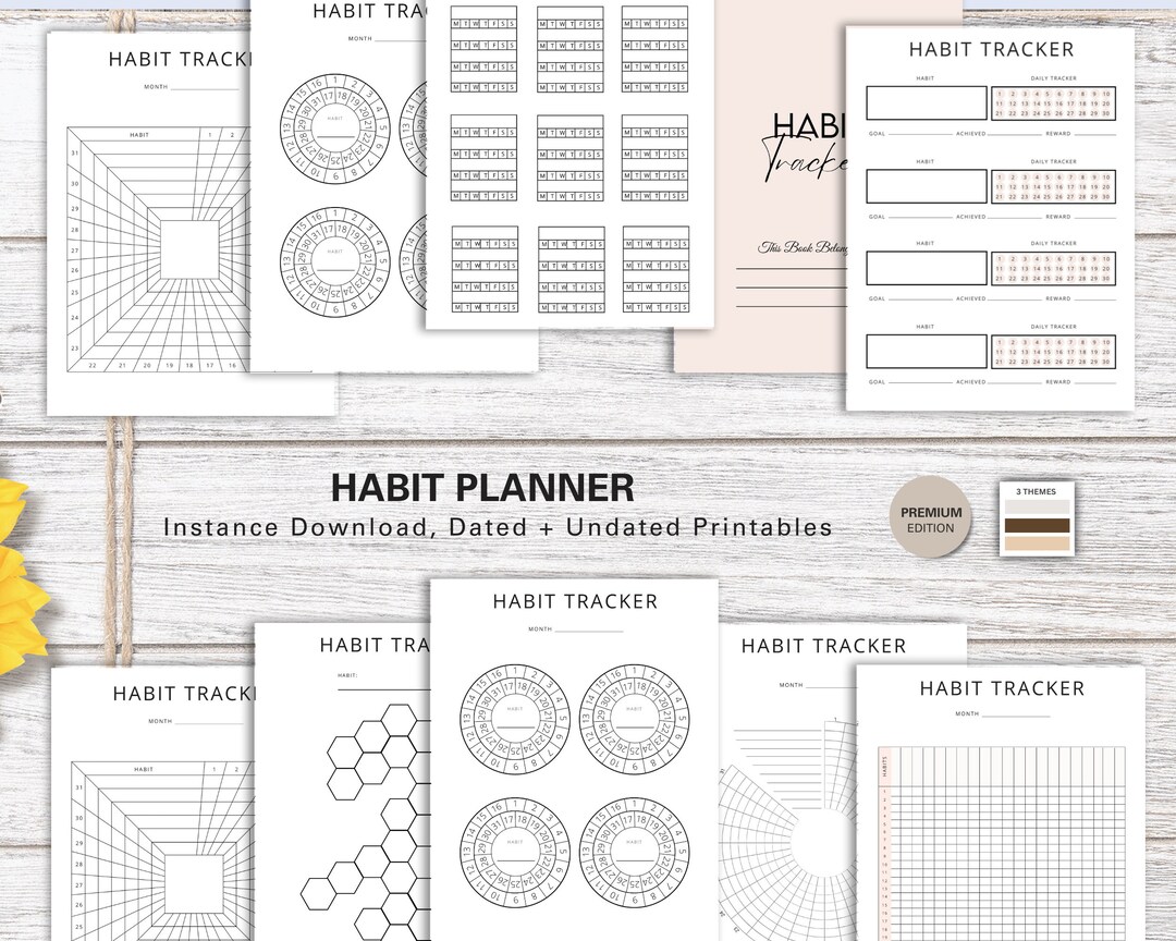 Minimalist Habit Tracker, Daily Planner, Goal Tracker, Productivity ...