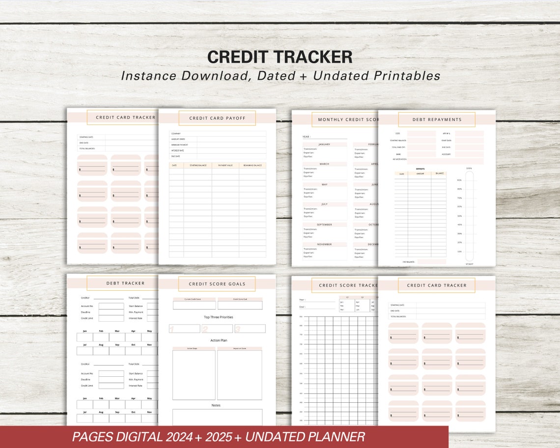 Credit Tracker Organizer, Credit Monitoring Tool, Budget Planner ...