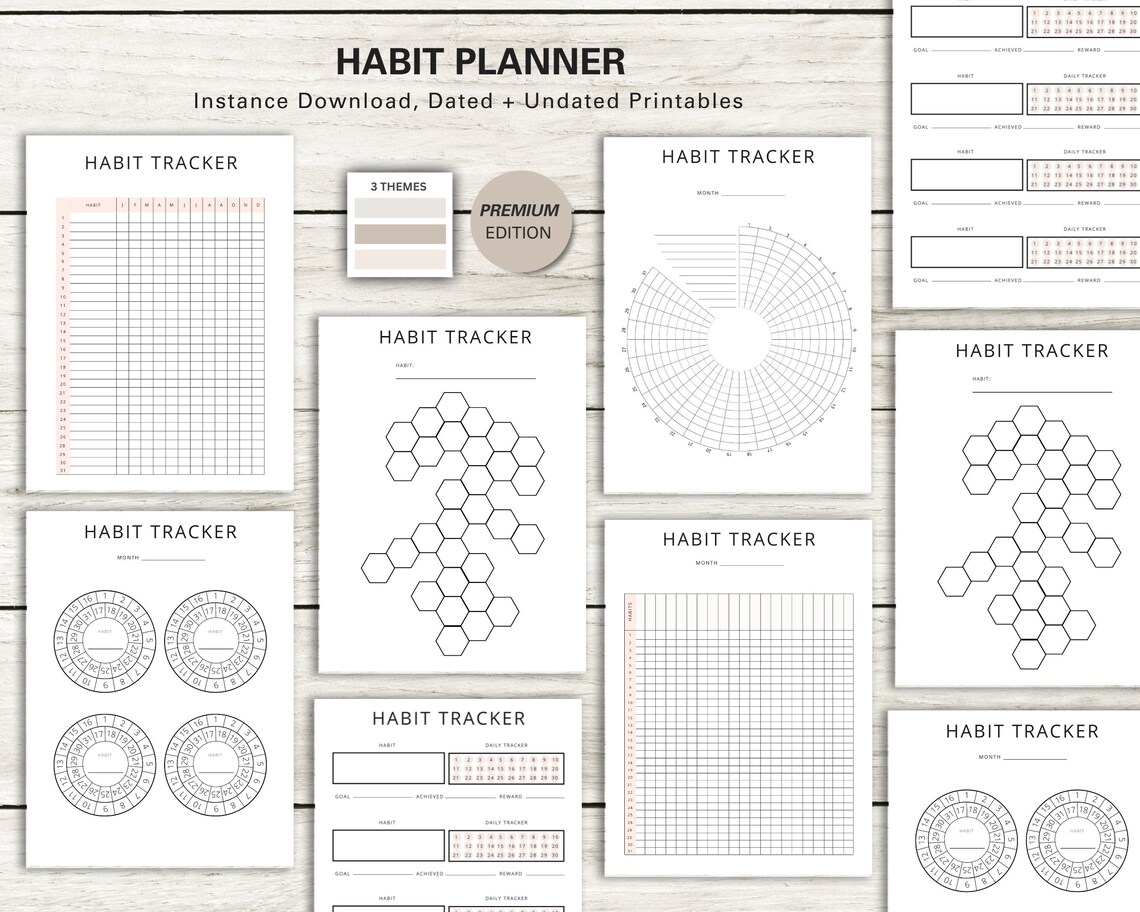 Minimalist Habit Tracker, Daily Planner, Goal Tracker, Productivity ...