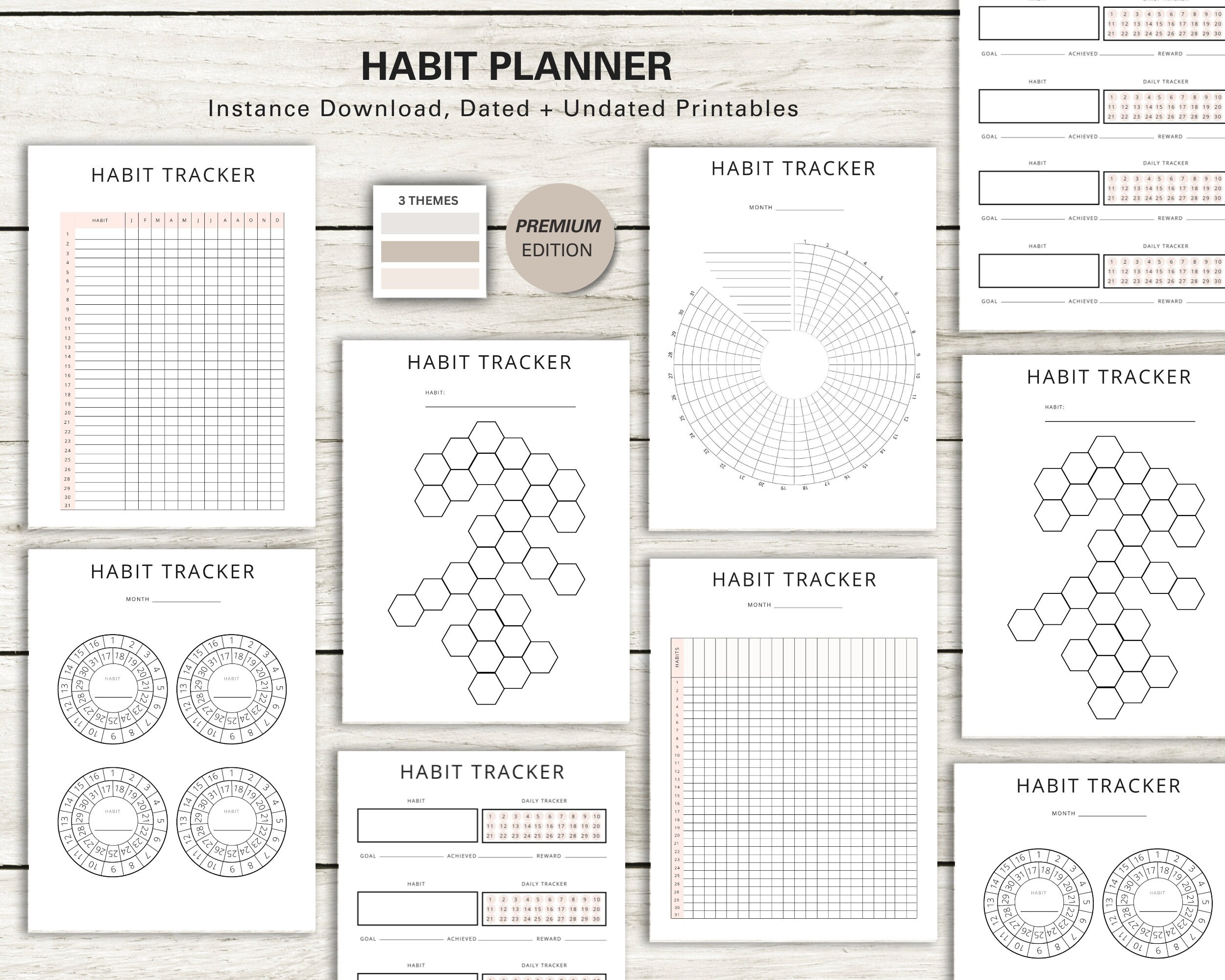 Minimalist Habit Tracker, Daily Planner, Goal Tracker, Productivity ...
