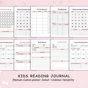 Personalized Kids Reading Journal, Custom Child Diary, Reading Log ...