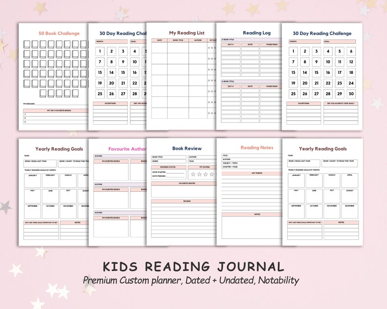 Personalized Kids Reading Journal, Custom Child Diary, Reading Log ...