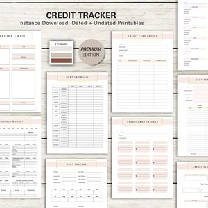 Credit Tracker Organizer, Credit Monitoring Tool, Budget Planner ...