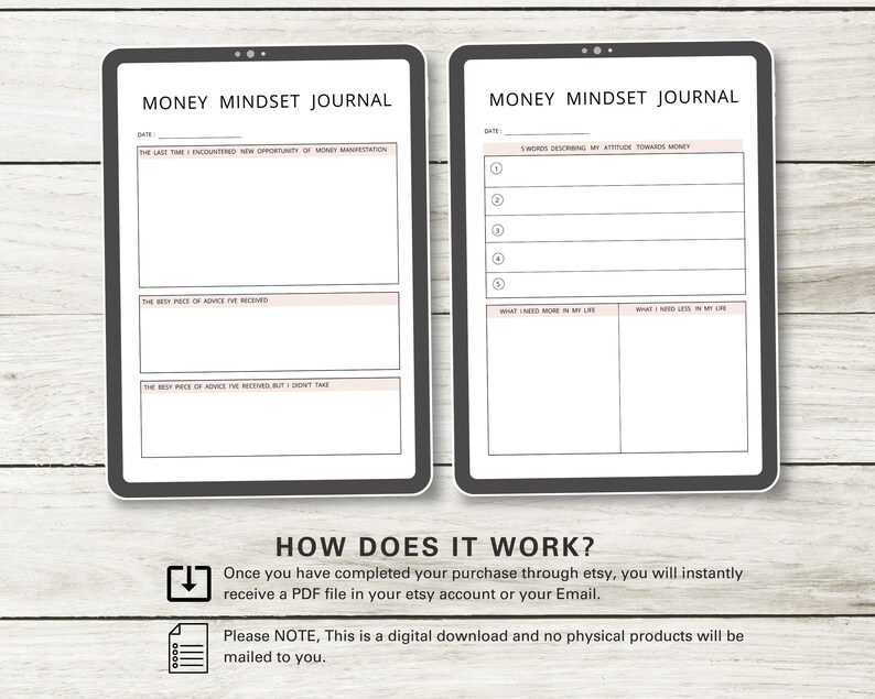 Money Mindset Journal, Financial Planner, Budget Tracker, Money Diary ...