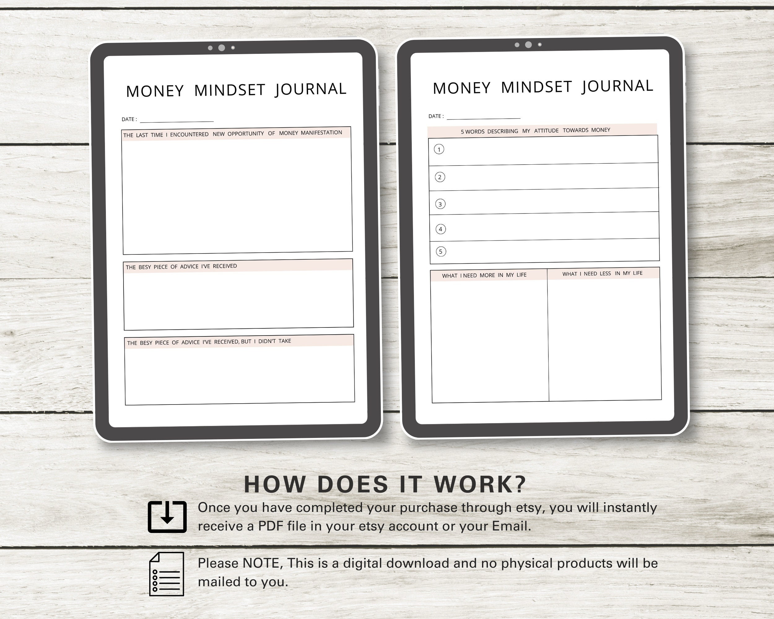 Money Mindset Journal, Financial Planner, Budget Tracker, Money Diary ...