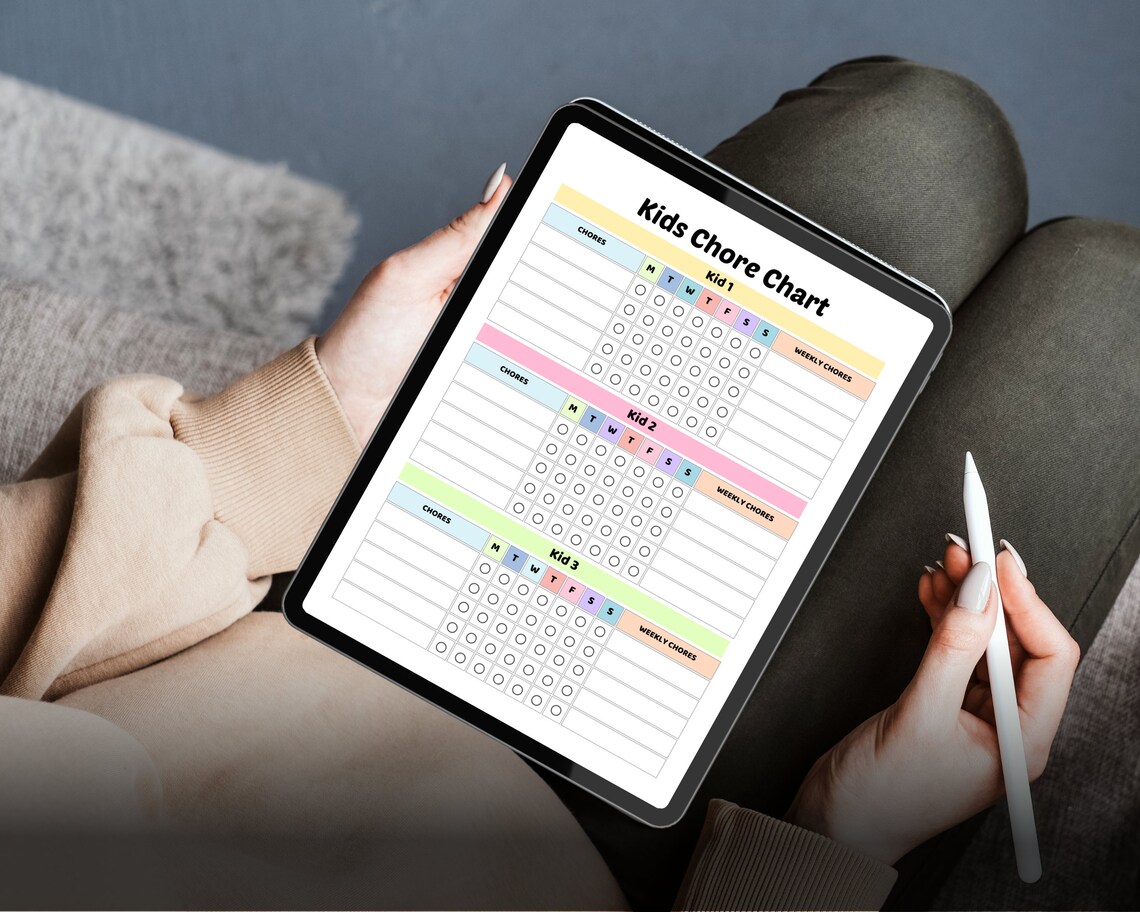 Children's Chore Chart With Reward System, Kids Daily Task Organizer ...