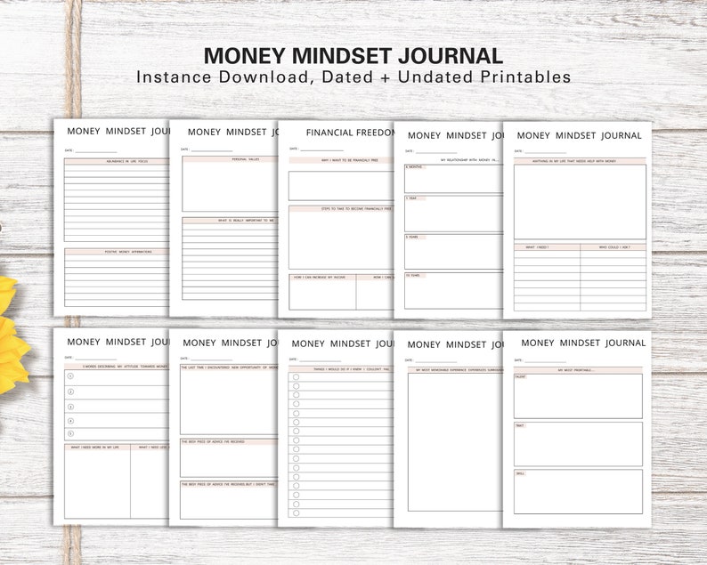 Money Mindset Journal, Financial Planner, Budget Tracker, Money Diary ...