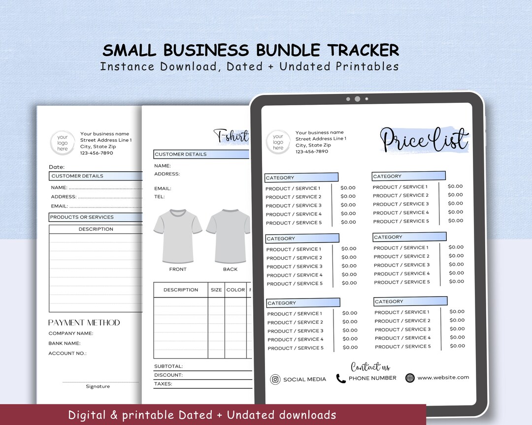 Business Planner Printable Bundle Templates, Small Business Owner Kit ...