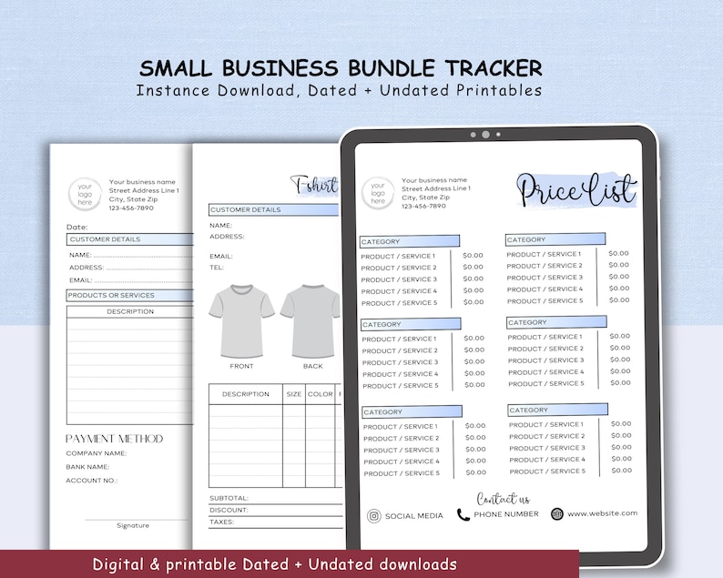 Business Planner Printable Bundle Templates, Small Business Owner Kit ...