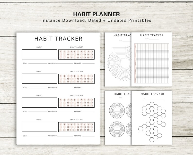 Minimalist Habit Tracker, Daily Planner, Goal Tracker, Productivity ...