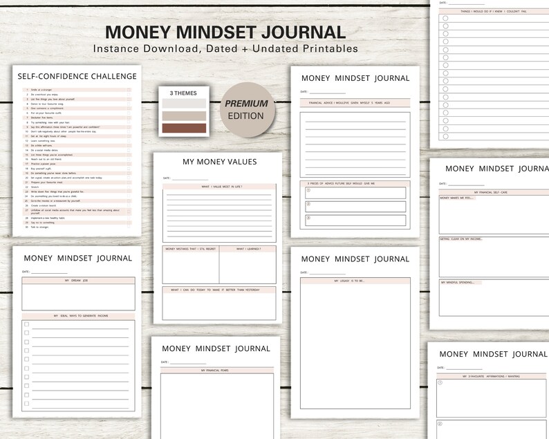 Money Mindset Journal, Financial Planner, Budget Tracker, Money Diary ...