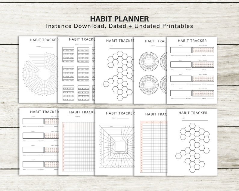 Minimalist Habit Tracker, Daily Planner, Goal Tracker, Productivity ...