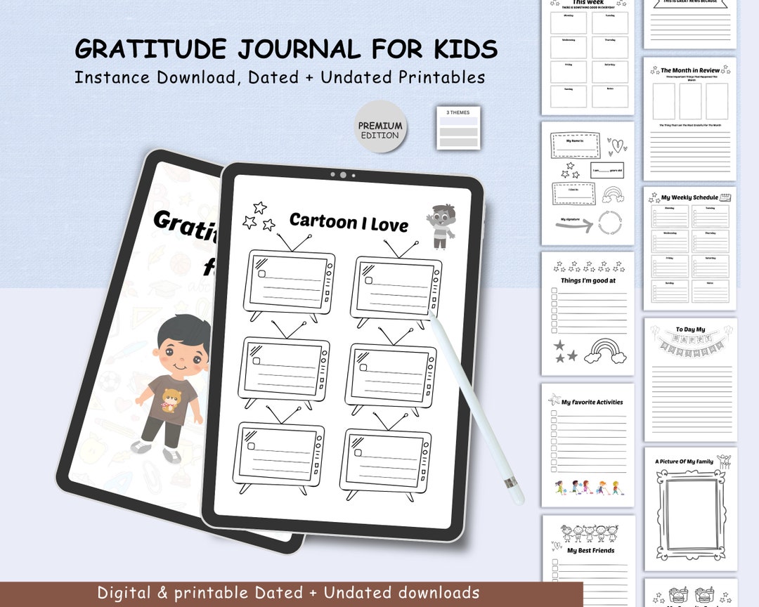 Colorful Kids Gratitude Journal, Children's Gratitude Diary ...