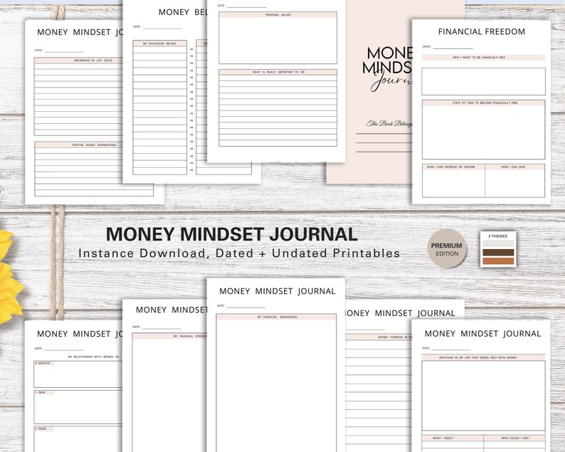 Money Mindset Journal, Financial Planner, Budget Tracker, Money Diary ...