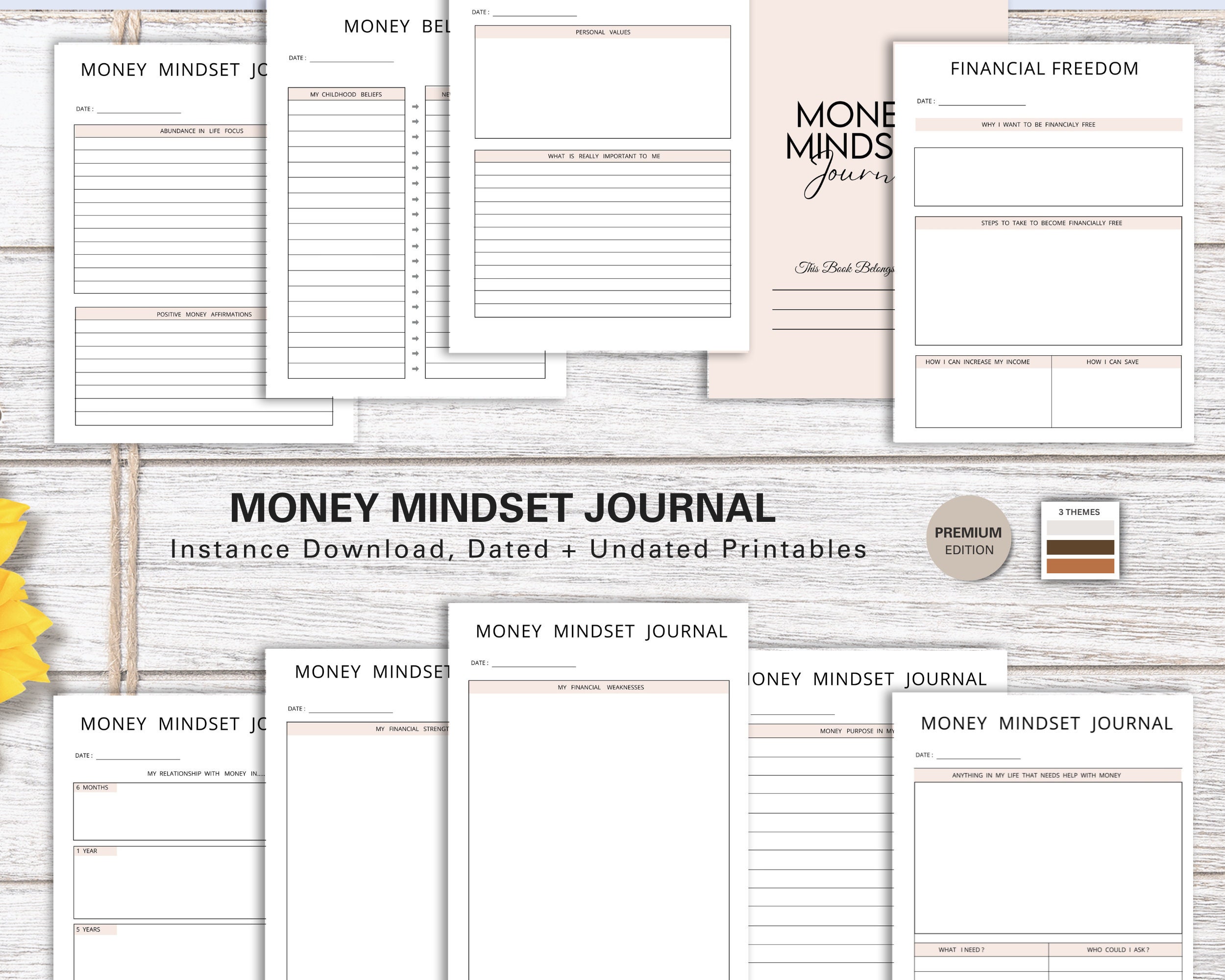 Money Mindset Journal, Financial Planner, Budget Tracker, Money Diary ...