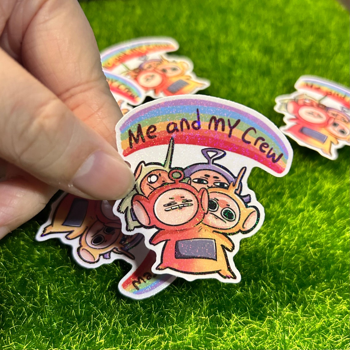 Teletubbies Crew Sticker Glitter Finish Laptop Decal Cute Stickers - Etsy