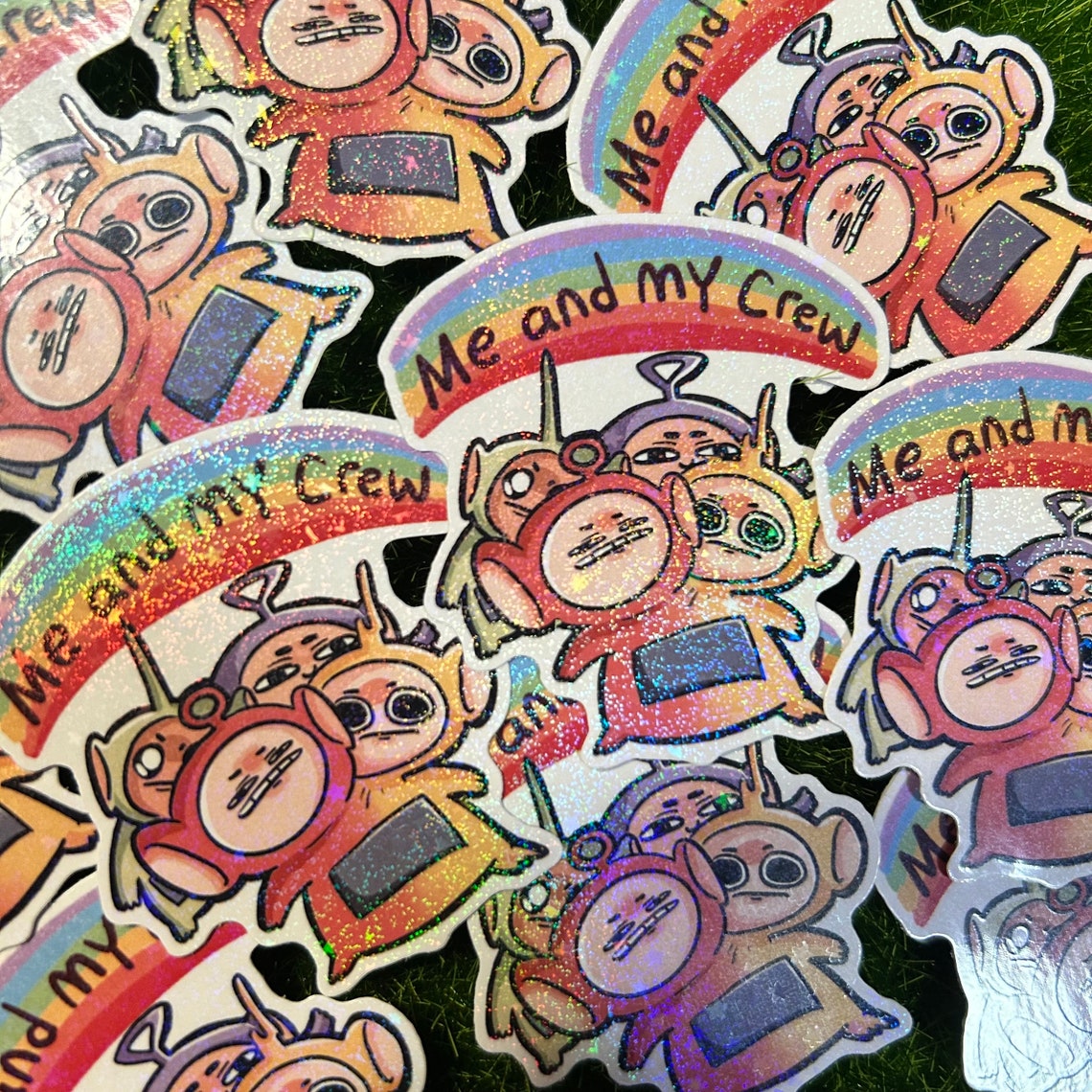 Teletubbies Crew Sticker Glitter Finish Laptop Decal Cute Stickers - Etsy