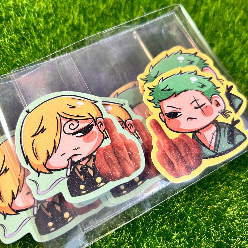Sanji and Zoro 2 in 1 Sticker Pack One Piece Stickers Laptop Decals ...