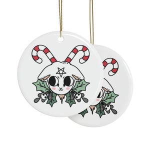 Goat and Pentagram Creepy Christmas Ornament Cute Goth Christmas Decor ...