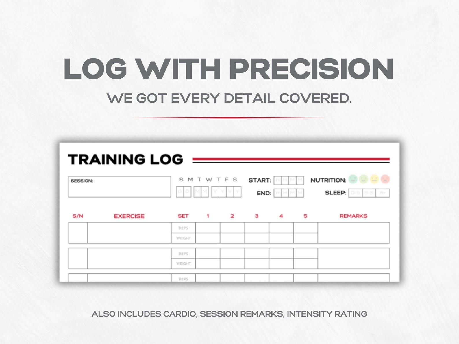 Workout Planner Logbook, Nutrition Diary, Fitness Tracker, Printable A4 ...