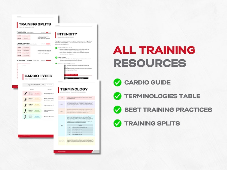 All-in-one Fitness Training Guide Template, Fitness Library Manual ...