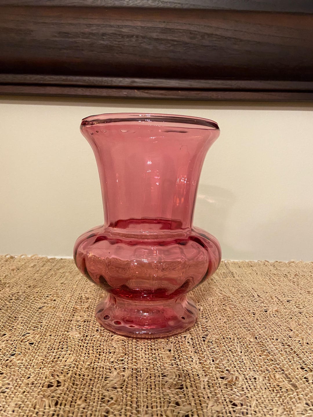 Vintage Handblown Cranberry Glass Vase ~ Pilgrim - Etsy