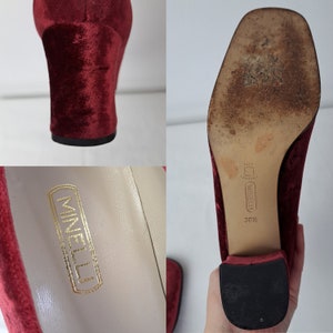 1990s Dark Red Velvet Pumps - Etsy