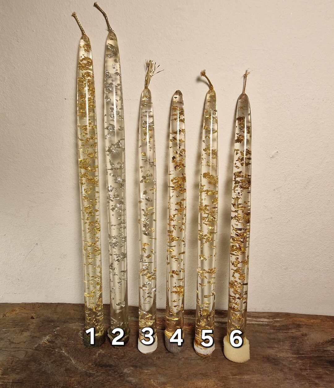 Vintage Acrylic Candles, Lucite Typical Candles, Silver and Gold - Etsy