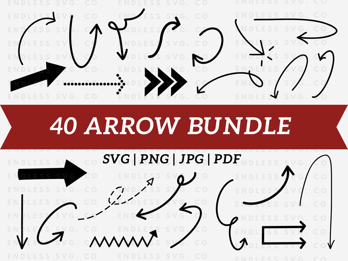 Arrow SVG Bundle Hand Drawn Arrows SVG Cut Files Cricut Arrow Bundle ...