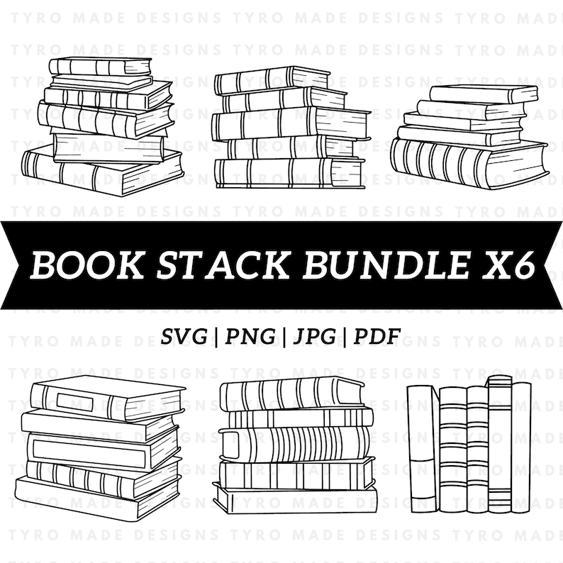 Book SVG Bundle Reading SVG Cut File Library Svg Design Book Stack SVG ...