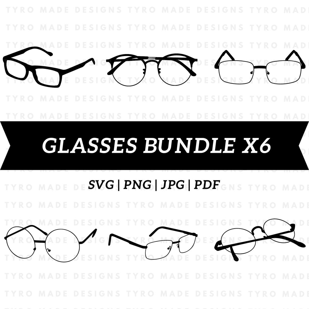 Glasses SVG Bundle Eyeglasses SVG Cut Files Hand Drawn Glasses Svg ...