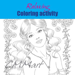 Printable Handdrawn Coloring Page Relaxing Activity for Home Schooling ...