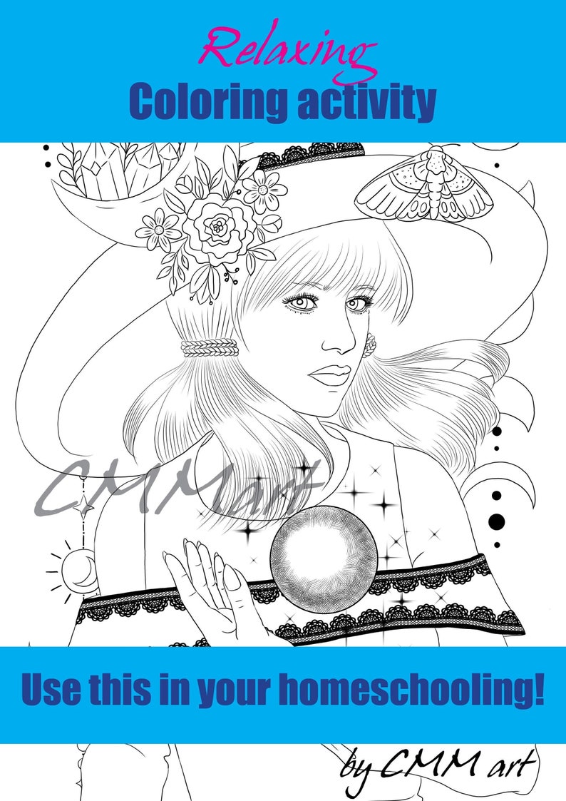 Printable Handdrawn Coloring Page Relaxing Activity for Home Schooling ...