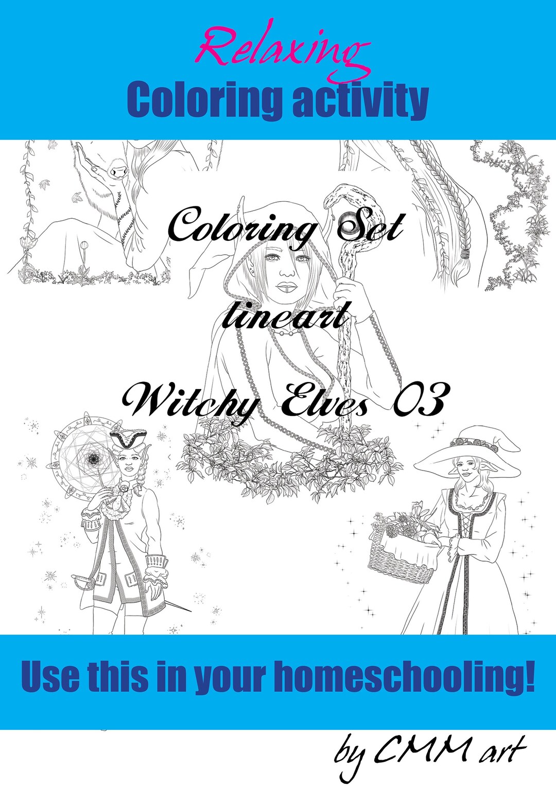 Printable Handdrawn Coloring Page Bundle of 5 Relaxing Activity for ...