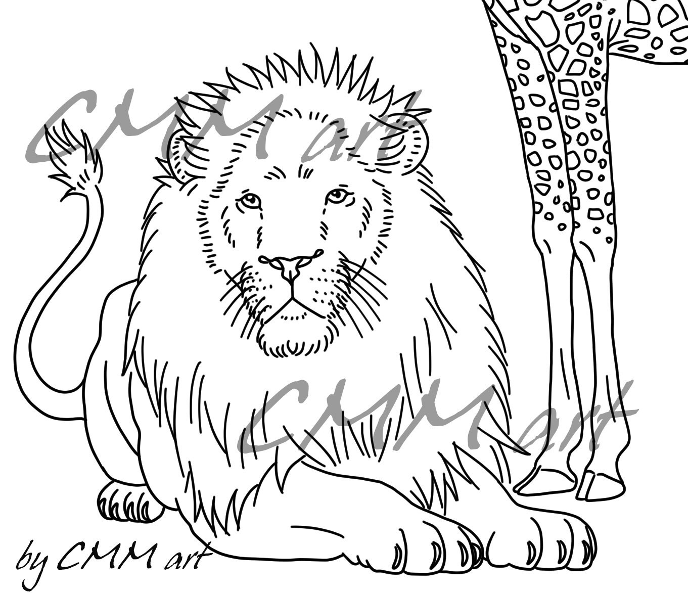 Zoo Animals Coloring Page Fine Motor Activity for Kids Home Schooling ...