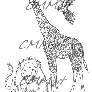 Zoo Animals Coloring Page Fine Motor Activity for Kids Home Schooling ...