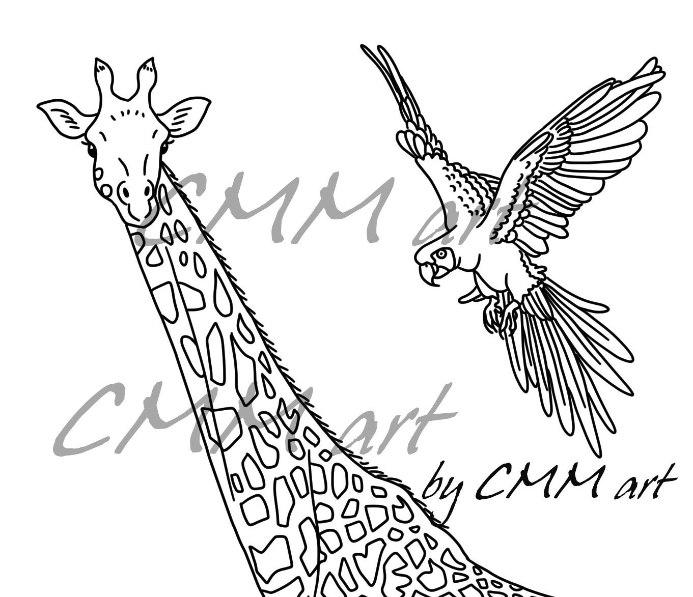 Zoo Animals Coloring Page Fine Motor Activity for Kids Home Schooling ...