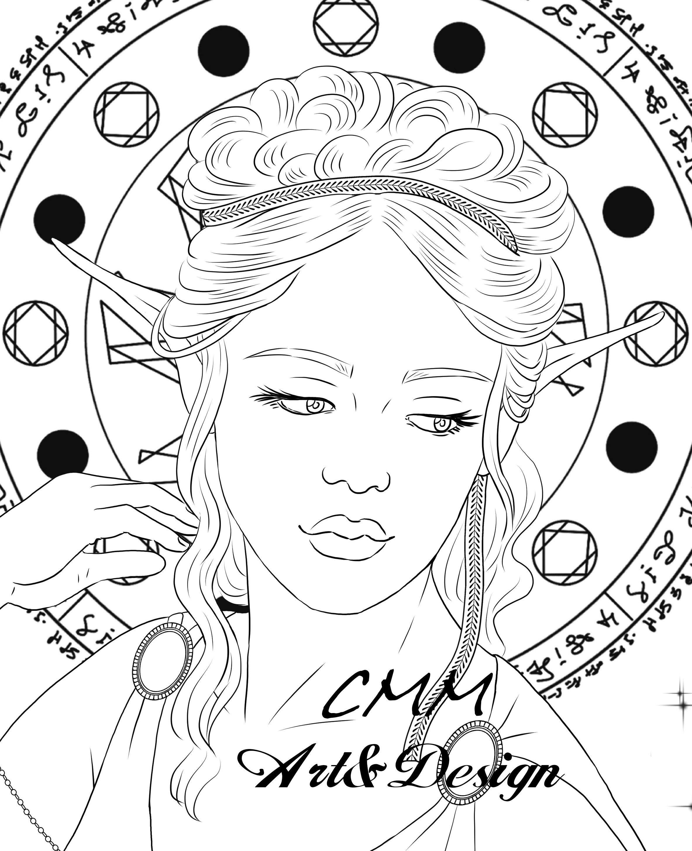 Printable Handdrawn Coloring Page Relaxing Activity for Home Schooling ...