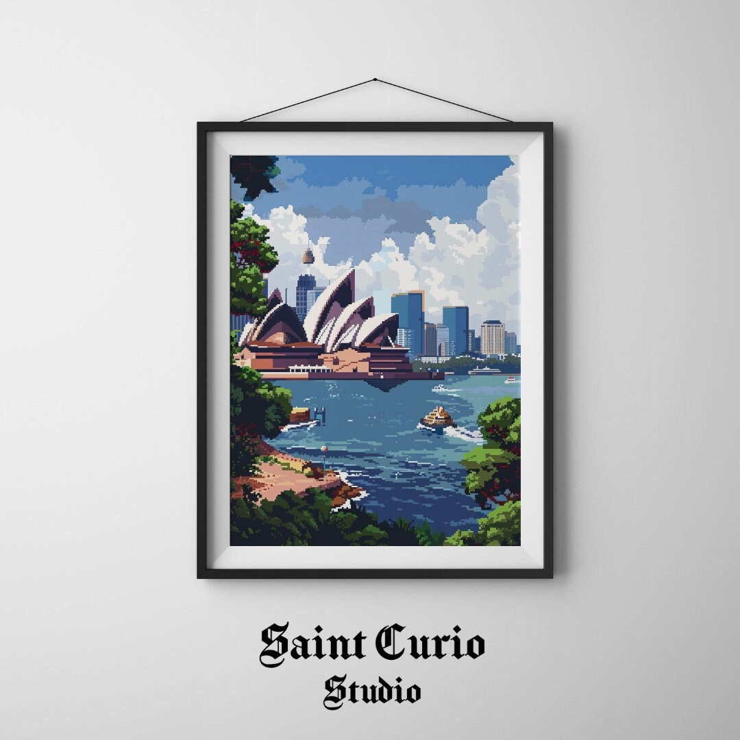 Sydney Opera House Pixel Art Print Lo-fi Aesthetic Australian ...