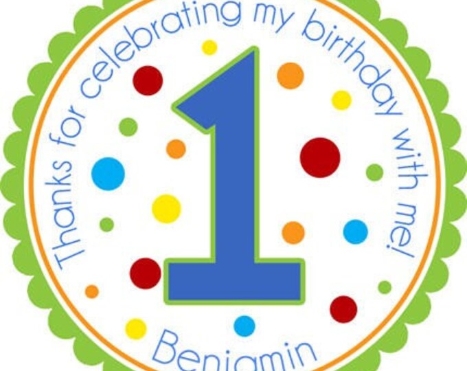 Birthday Number - Stickers, Party Favor, Labels, Kids, Boys, Girls ...