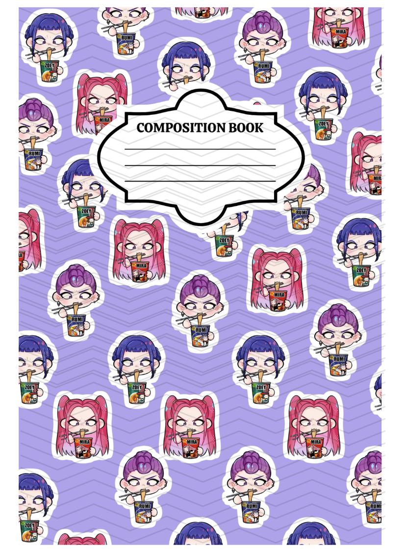 Digital Custom Sticker Composition Notebook Cover Printable Notebook ...