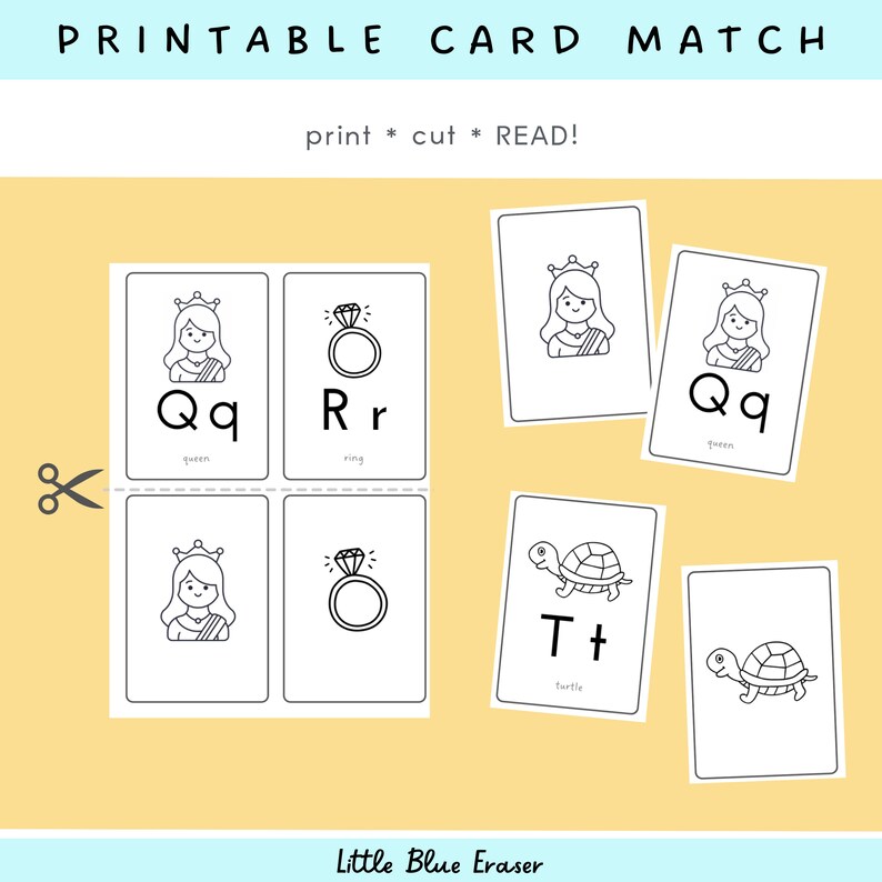Printable Alphabet Matching Game Prek Kindergarten Letter Sound ...
