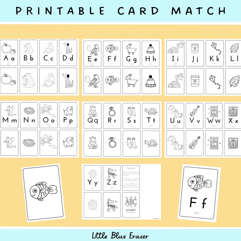Printable Alphabet Matching Game | Prek Kindergarten | Letter Sound ...