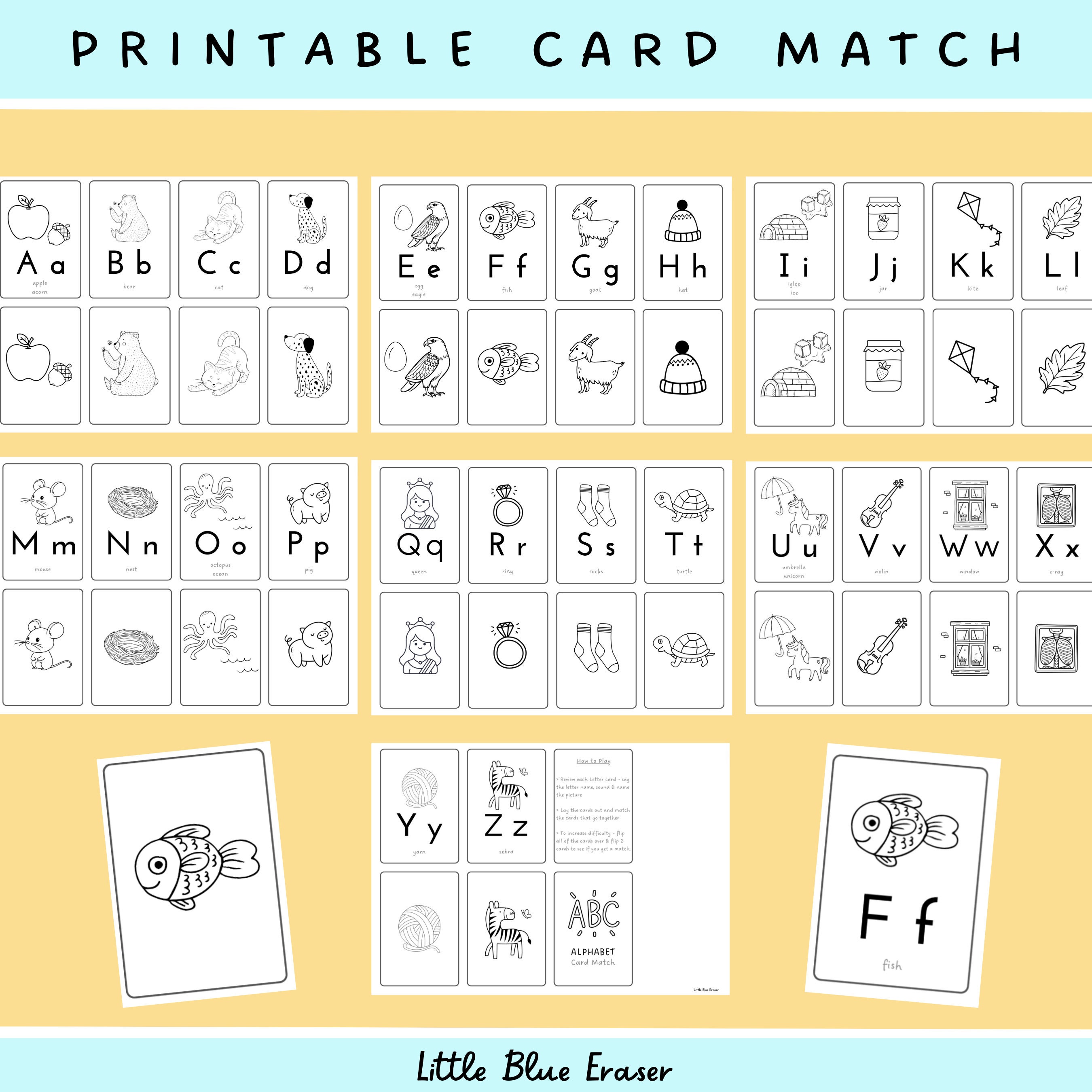Printable Alphabet Matching Game | Prek Kindergarten | Letter Sound ...