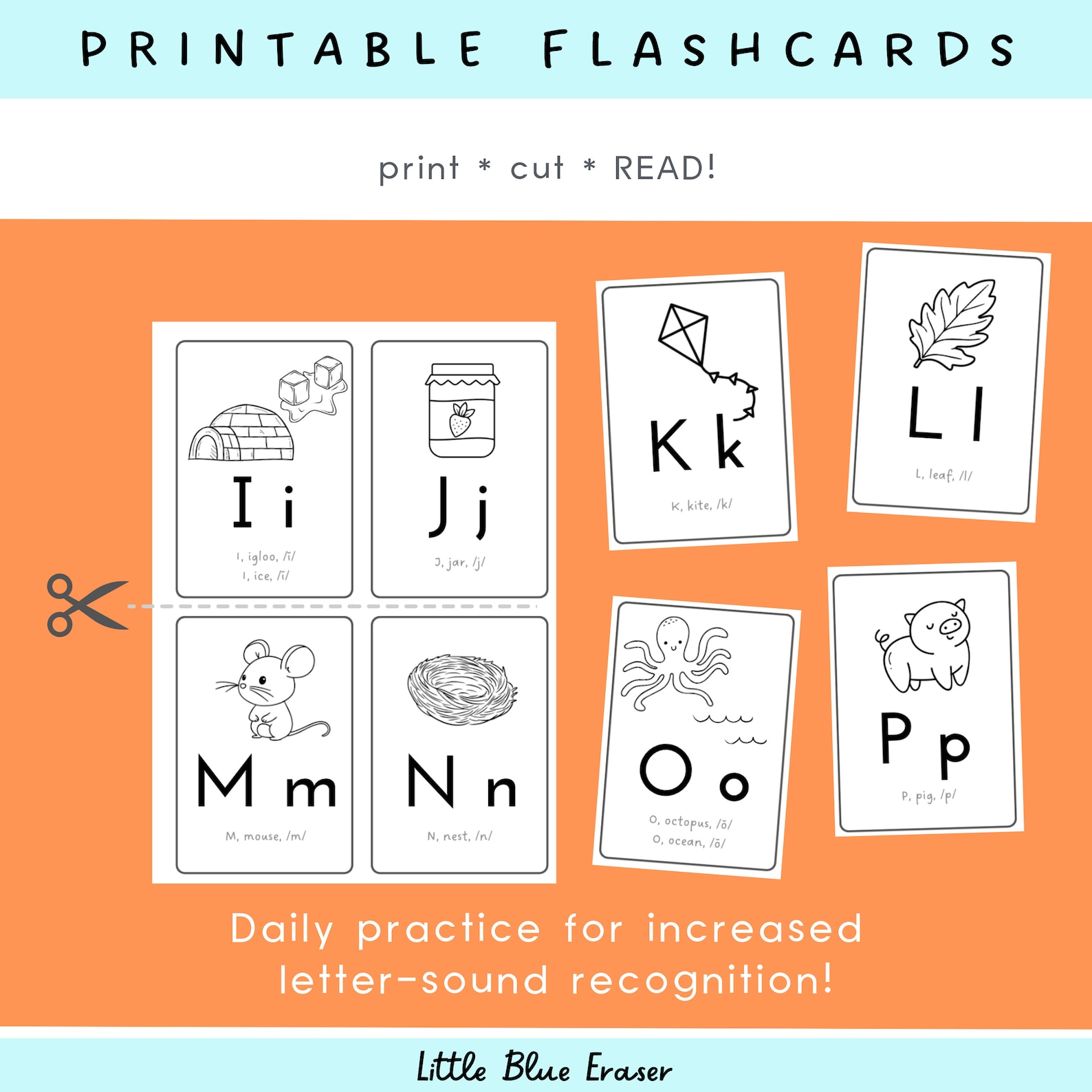 Printable Alphabet Flashcards Prek Kindergarten Letter Sound ...