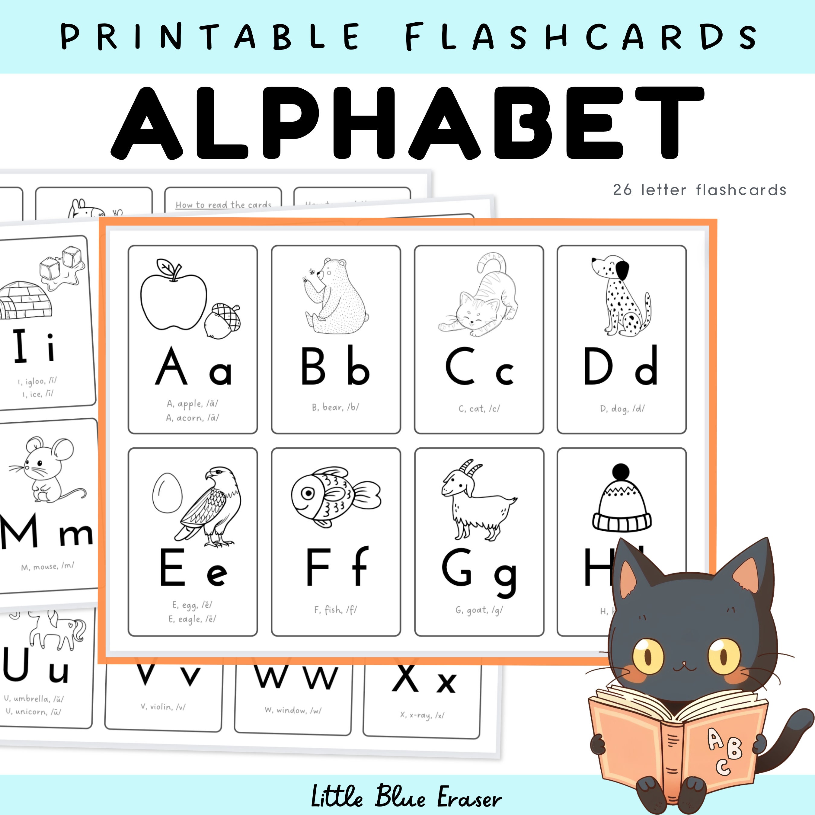 Printable Alphabet Flashcards Prek Kindergarten Letter Sound ...